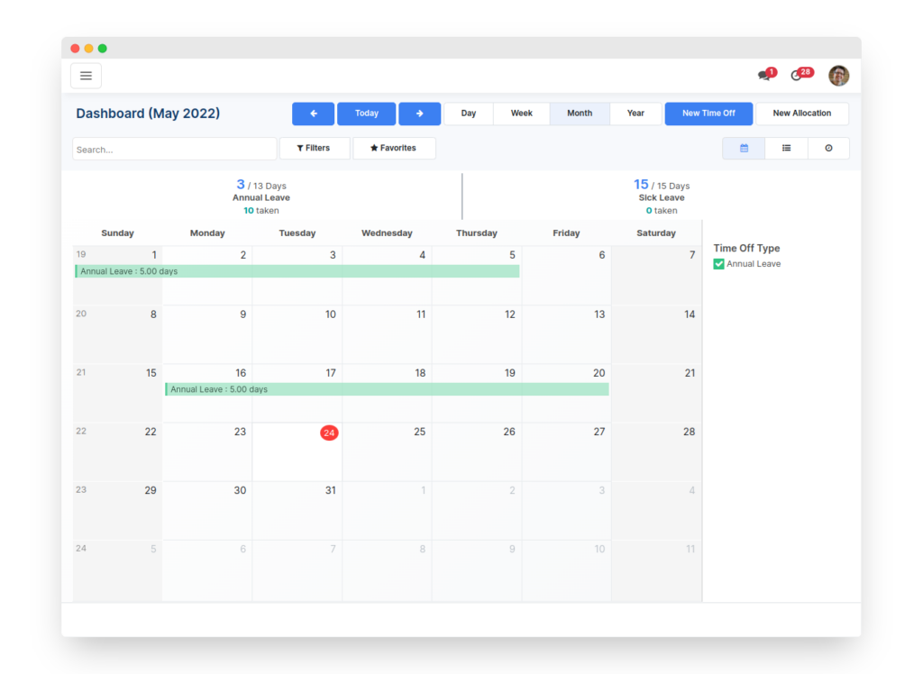 Time Off Software | Leave Tracking | Aero HRMS